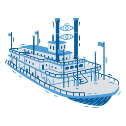 Eye-catching Blue Boat Graphic PNG & SVG Design For T-Shirts