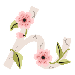 Beautiful Sakura Alphabet Designs PNG & SVG Design For T-Shirts