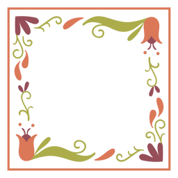 Delicate Nature Motifs Frame Embellishments PNG & SVG Design For T-Shirts