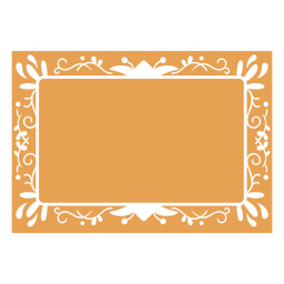 Orange Rectangle Floral Frame PNG & SVG Design For T-Shirts
