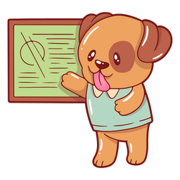 Adorable Puppy At School PNG & SVG Design For T-Shirts