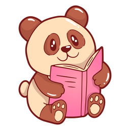 Adorable Panda Bear Reading Intently PNG & SVG Design For T-Shirts