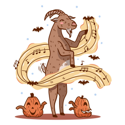 A Goat Dancing At A Halloween Party PNG & SVG Design For T-Shirts