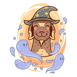 A Magical Goat Wearing A Wizard's Hat And Surrounded By Ghosts PNG ...