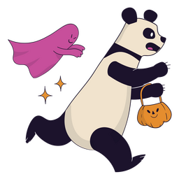 Scared Panda Running From A Ghost PNG & SVG Design For T-Shirts