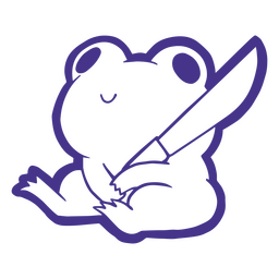 Adorable Frog Holding A Big Knife PNG & SVG Design For T-Shirts