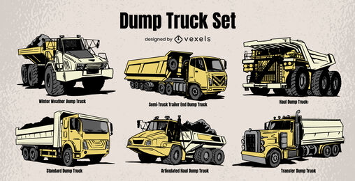 Truck Types Illustration Set Vector Download
