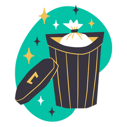 Diseño PNG Y SVG De Icono Plano De Bote De Basura Para Camisetas