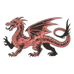 Marvelous Red Dragon PNG & SVG Design For T-Shirts