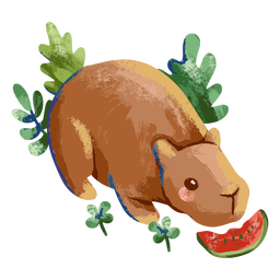Capybara Eating Watermelon PNG & SVG Design For T-Shirts