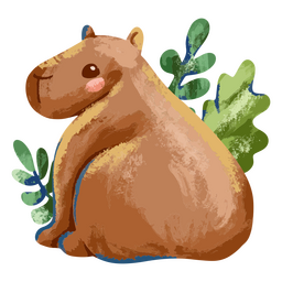 Capybara Behind The Foliage PNG & SVG Design For T-Shirts