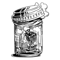 Skeleton In A Jar PNG & SVG Design For T-Shirts