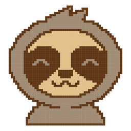 Cute Sloth In Pixel Art Style PNG & SVG Design For T-Shirts