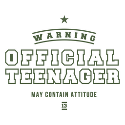 Official Teenager Badge PNG & SVG Design For T-Shirts