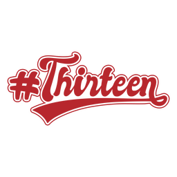 Number Thirteen Sticker PNG & SVG Design For T-Shirts