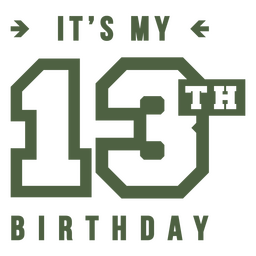 It's My 13th Birthday Label PNG & SVG Design For T-Shirts