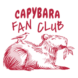 Capybara Fan Club Hand-drawn Quote PNG & SVG Design For T-Shirts