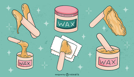 Waxing Elements Set Vector Download