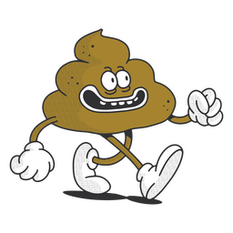 Diseño PNG Y SVG De Personaje De Dibujos Animados Retro Caca Para Camisetas