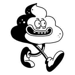 Walking Poop High Contrast Cartoon PNG & SVG Design For T-Shirts