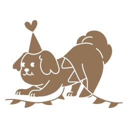Puppy Cut Out Birthday Dog PNG & SVG Design For T-Shirts