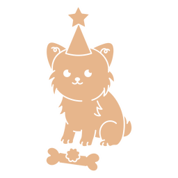 Birthday Puppy Cut Out Bone PNG & SVG Design For T-Shirts