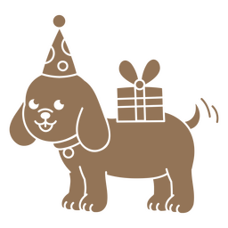 Birthday Puppy Cut Out Gift PNG & SVG Design For T-Shirts