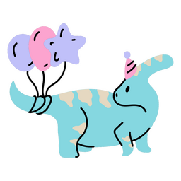 Dinosaur With Balloons Celebrating Its Birthday PNG & SVG Design For T ...