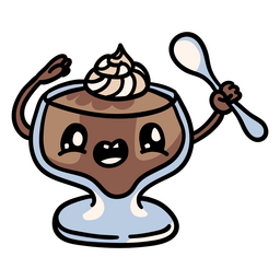 Chocolate Dessert Cartoon Cup PNG & SVG Design For T-Shirts