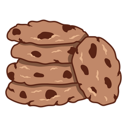 Chocolate Cookies Color Stroke Sweets PNG & SVG Design For T-Shirts