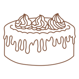 Chocolate Cake Stroke Sweets PNG & SVG Design For T-Shirts