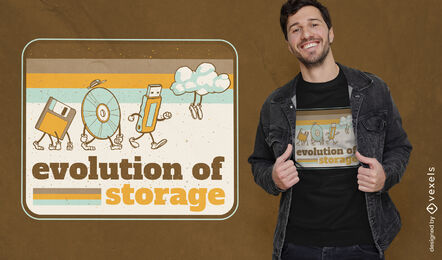 Computer Storage Evolution T-shirt Design Vector Download