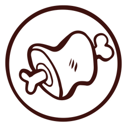 Design PNG E SVG De Carne No Contorno Do Doodle De Osso Para Camisetas