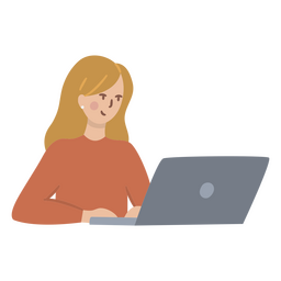 Young Girl Working In Her Computer PNG & SVG Design For T-Shirts