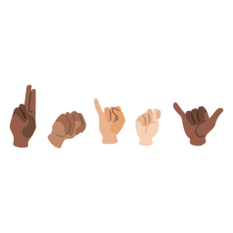 Different Hands Making Sign Language PNG & SVG Design For T-Shirts