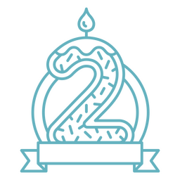 The Number 2 Featured In Birthday Decoration PNG & SVG Design For T-Shirts