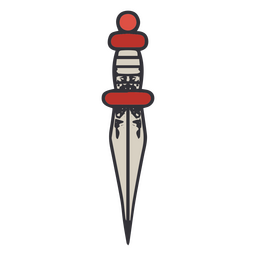 Dagger With Red Handle PNG & SVG Design For T-Shirts