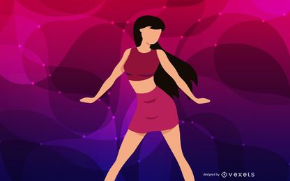 Girl Dancing Abstract Illustration Vector Download