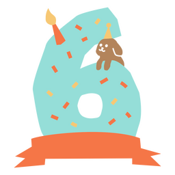 Birthday Number Six With A Dog And Sprinkles PNG & SVG Design For T-Shirts