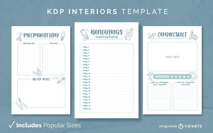 Arts And Crafts Diary Design Template KDP Vector Download