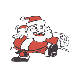 Cartoon Santa Claus Running PNG & SVG Design For T-Shirts