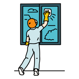 Man Cleaning A Window PNG & SVG Design For T-Shirts