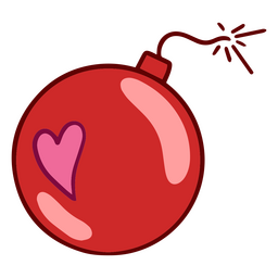 Red Bomb With A Heart On It PNG & SVG Design For T-Shirts