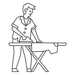 Silhouette Of A Man Ironing Clothes On An Ironing Board PNG & SVG ...