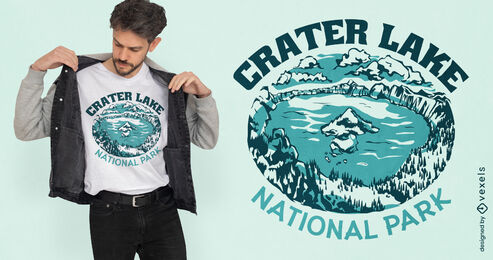 Crater Lake T-shirt Design Vector Download