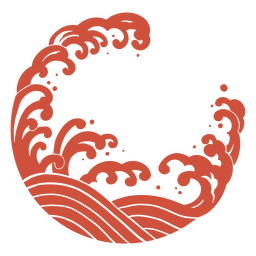 Japanese Wave In A Circle PNG & SVG Design For T-Shirts
