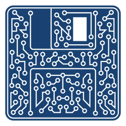 Blue Circuit Board Icon PNG & SVG Design For T-Shirts