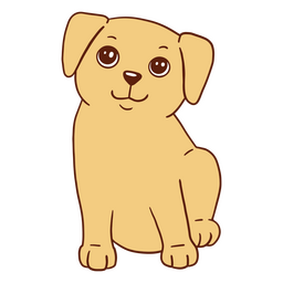 Cartoon Labrador Sitting Down PNG & SVG Design For T-Shirts