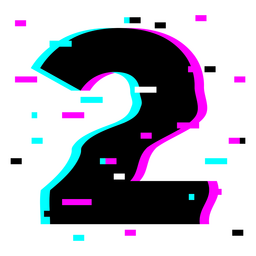 Pixelated Glitchy Number Two PNG & SVG Design For T-Shirts