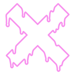 Pink Dripping X Outline PNG & SVG Design For T-Shirts